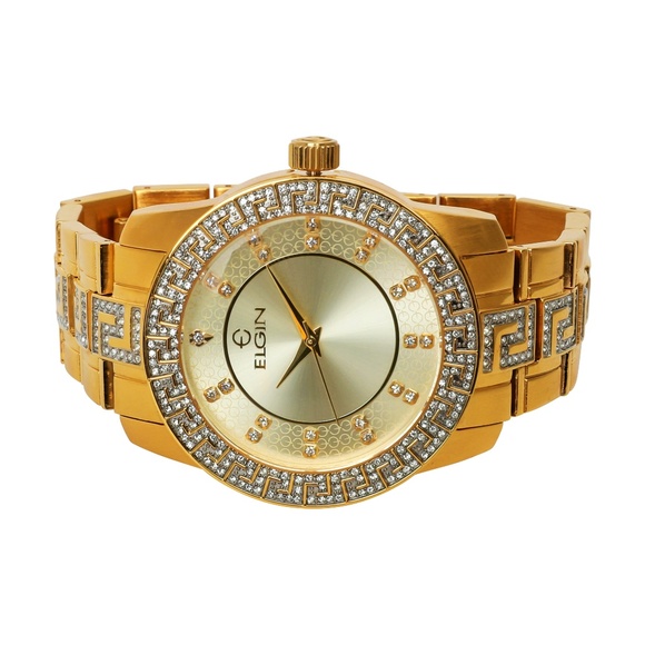 Accessories | Mens Iced Out Elgin Watch Miami Cuban Bracelet | Poshmark